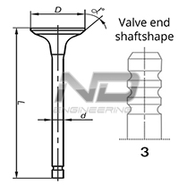 Set of 16 engine valves for Mercedes 1.8 Kompresor M271 Engines 6mm